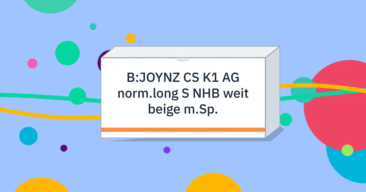 Symbolbild: Packung mit der Aufschrift B:JOYNZ CS K1 AG norm.long S NHB weit beige m.Sp. (PZN 20532377) – Verfügbarkeit und Bezug in Apotheken in Frankfurt am Main