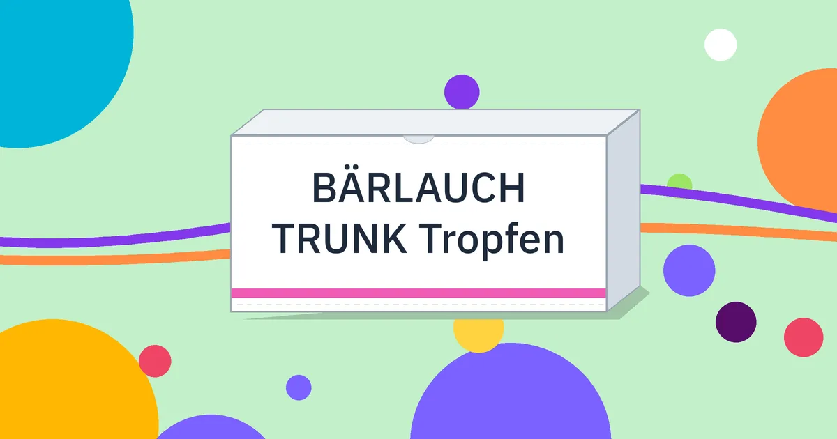 Symbolbild: Packung mit der Aufschrift BÄRLAUCH TRUNK Tropfen (PZN 02705526) – Verfügbarkeit und Bezug in Apotheken in Frankfurt am Main