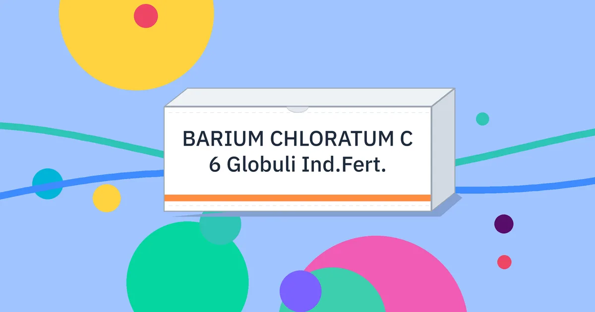 Symbolbild: Packung mit der Aufschrift BARIUM CHLORATUM C 6 Globuli Ind.Fert. (PZN 17644782) – Verfügbarkeit und Bezug in Apotheken in Frankfurt am Main