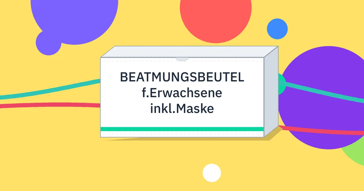 Symbolbild: Packung mit der Aufschrift BEATMUNGSBEUTEL f.Erwachsene inkl.Maske (PZN 03655575) – Verfügbarkeit und Bezug in Apotheken in Frankfurt am Main