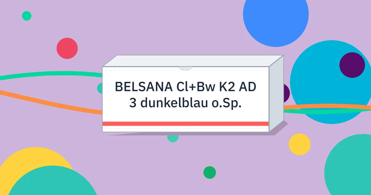 Symbolbild: Packung mit der Aufschrift BELSANA Cl+Bw K2 AD 3 dunkelblau o.Sp. (PZN 15626478) – Verfügbarkeit und Bezug in Apotheken in Frankfurt am Main