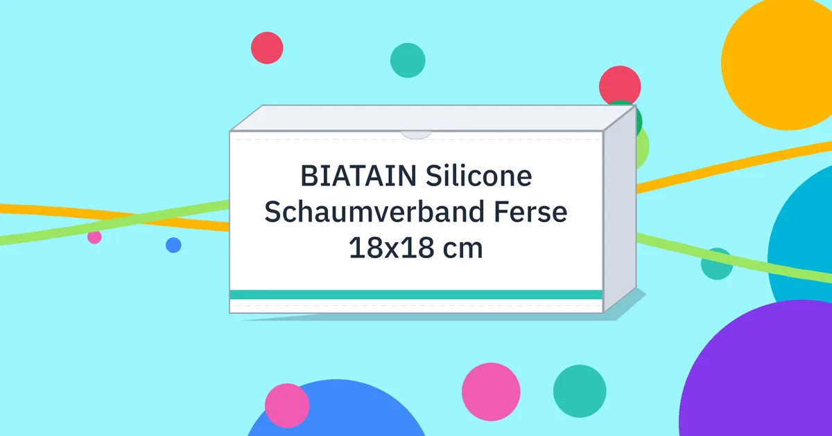 Symbolbild: Packung mit der Aufschrift BIATAIN Silicone Schaumverband Ferse 18x18 cm (PZN 14331982) – Verfügbarkeit und Bezug in Apotheken in Frankfurt am Main