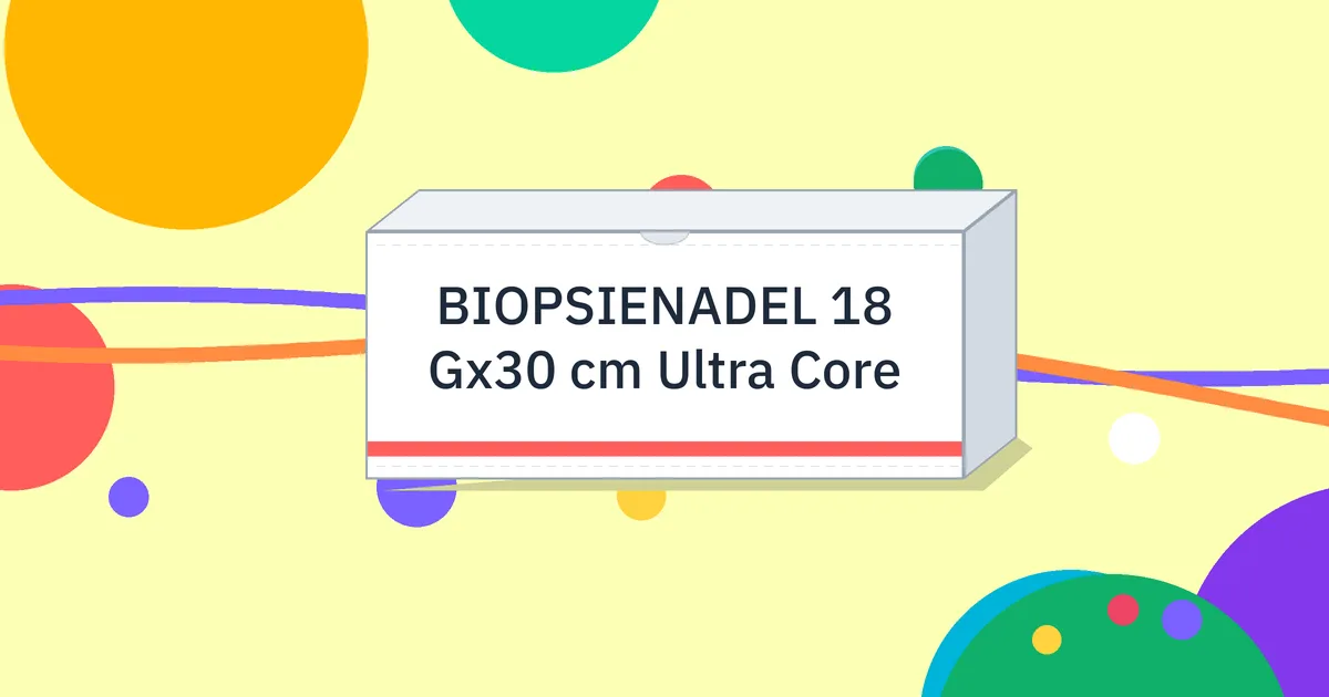 Symbolbild: Packung mit der Aufschrift BIOPSIENADEL 18 Gx30 cm Ultra Core (PZN 07567164) – Verfügbarkeit und Bezug in Apotheken in Frankfurt am Main