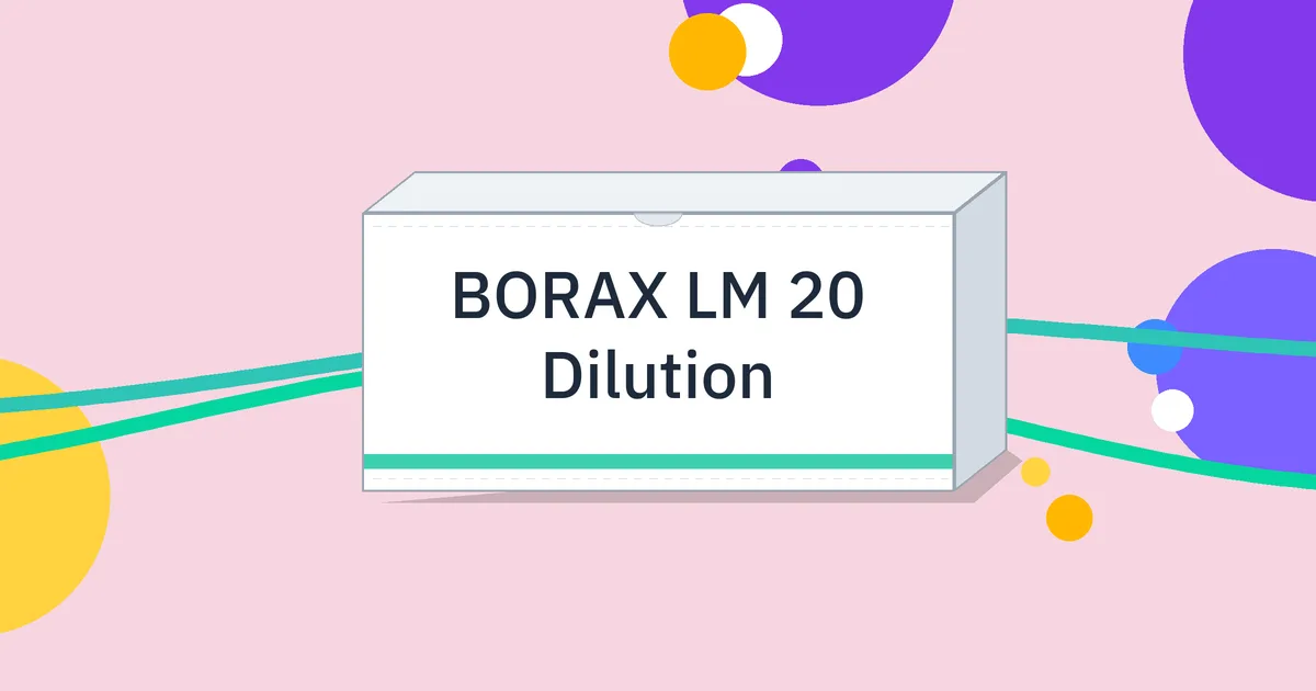Symbolbild: Packung mit der Aufschrift BORAX LM 20 Dilution (PZN 12796228) – Verfügbarkeit und Bezug in Apotheken in Frankfurt am Main