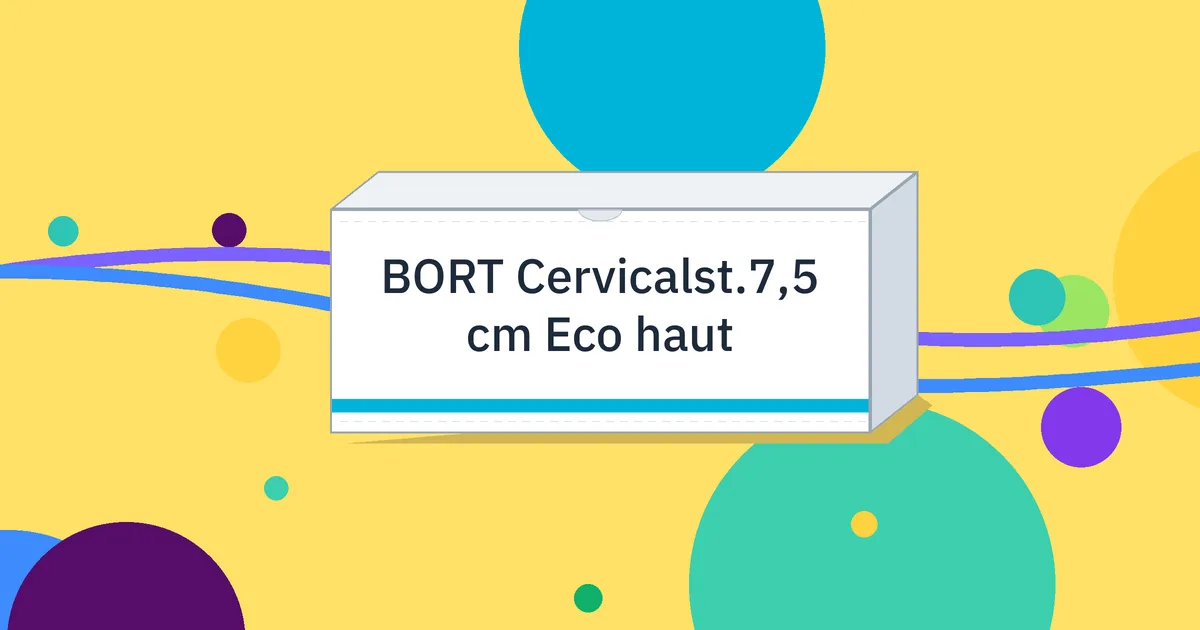 Symbolbild: Packung mit der Aufschrift BORT Cervicalst.7,5 cm Eco haut (PZN 06085061) – Verfügbarkeit und Bezug in Apotheken in Frankfurt am Main