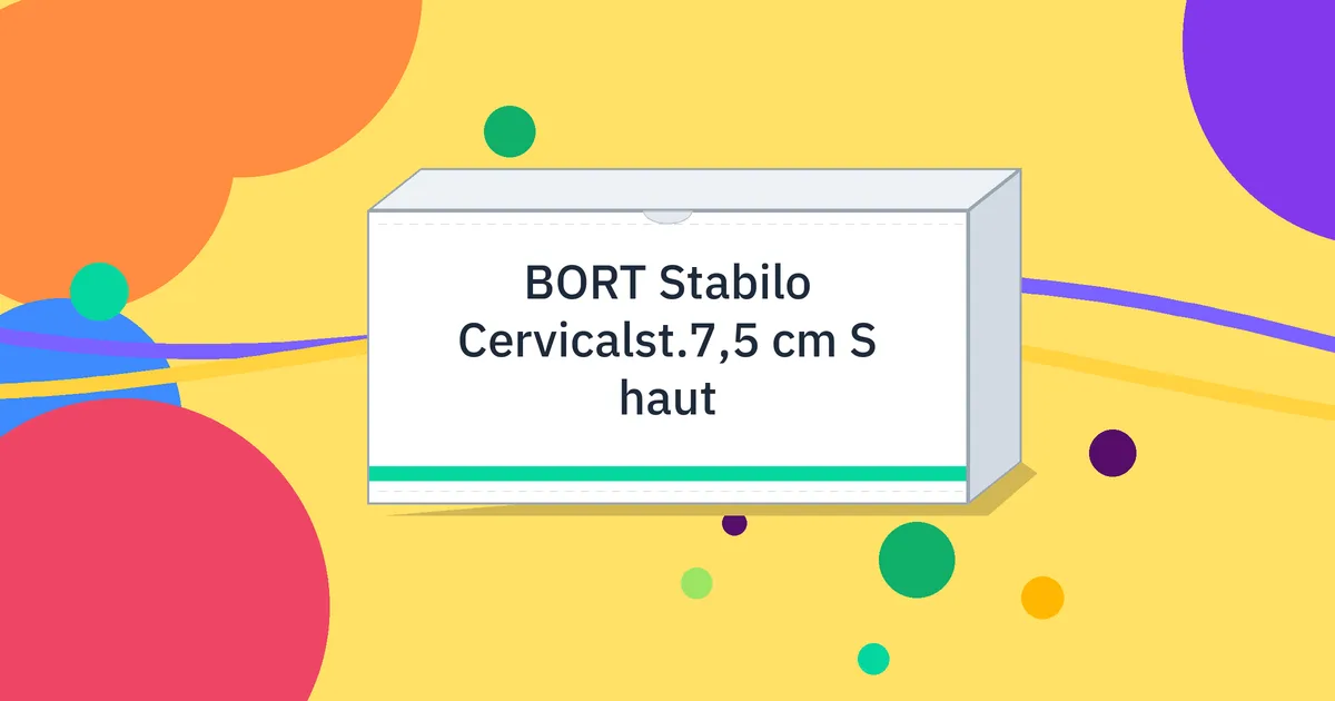 Symbolbild: Packung mit der Aufschrift BORT Stabilo Cervicalst.7,5 cm S haut (PZN 03294841) – Verfügbarkeit und Bezug in Apotheken in Frankfurt am Main