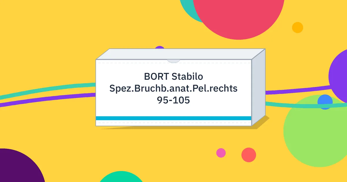 Symbolbild: Packung mit der Aufschrift BORT Stabilo Spez.Bruchb.anat.Pel.rechts 95-105 (PZN 07196118) – Verfügbarkeit und Bezug in Apotheken in Frankfurt am Main
