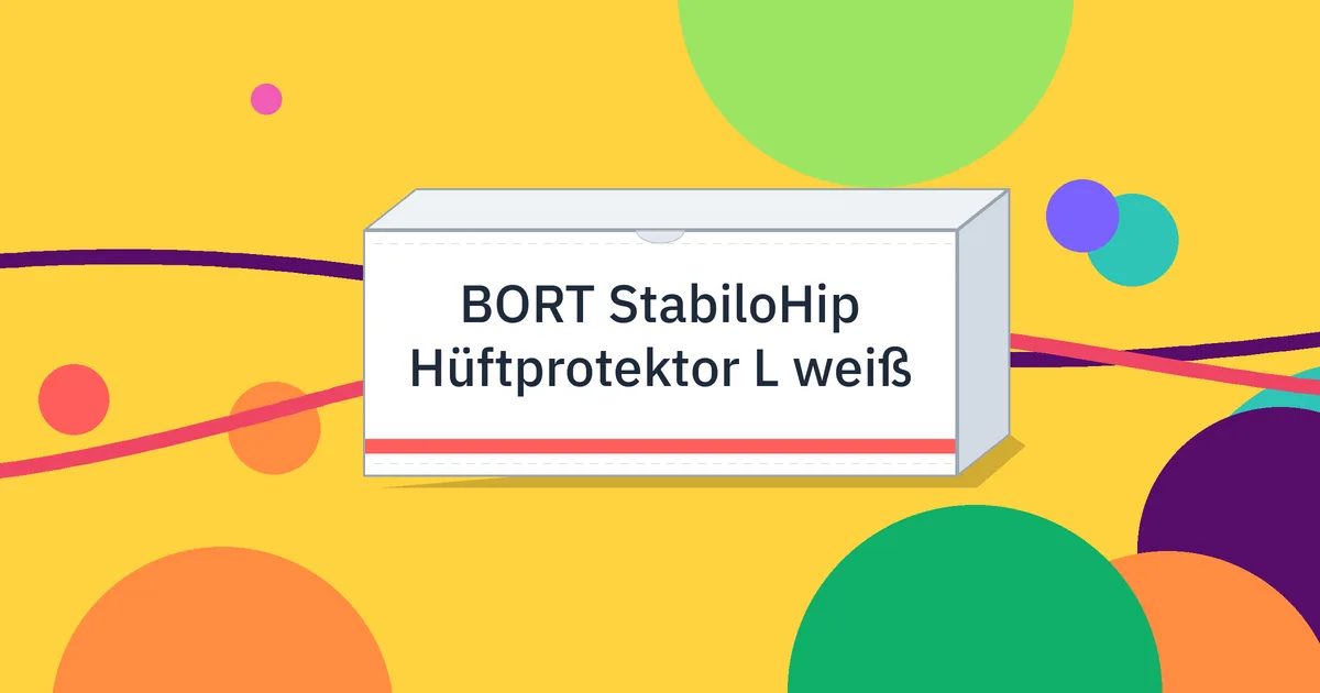 Symbolbild: Packung mit der Aufschrift BORT StabiloHip Hüftprotektor L weiß (PZN 05563771) – Verfügbarkeit und Bezug in Apotheken in Frankfurt am Main