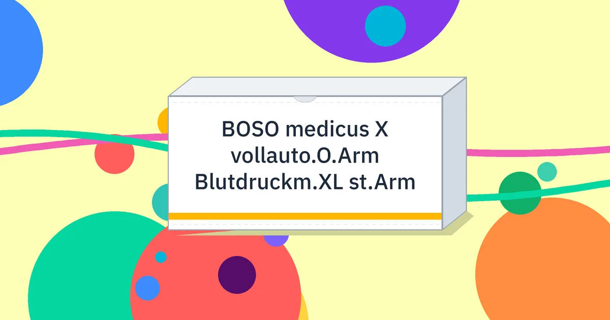 Symbolbild: Packung mit der Aufschrift BOSO medicus X vollauto.O.Arm Blutdruckm.XL st.Arm (PZN 13814201) – Verfügbarkeit und Bezug in Apotheken in Frankfurt am Main