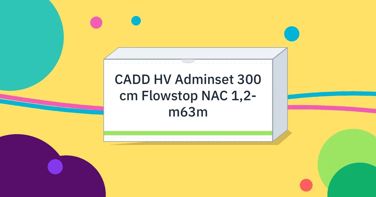 Symbolbild: Packung mit der Aufschrift CADD HV Adminset 300 cm Flowstop NAC 1,2-m63m (PZN 11242249) – Verfügbarkeit und Bezug in Apotheken in Frankfurt am Main