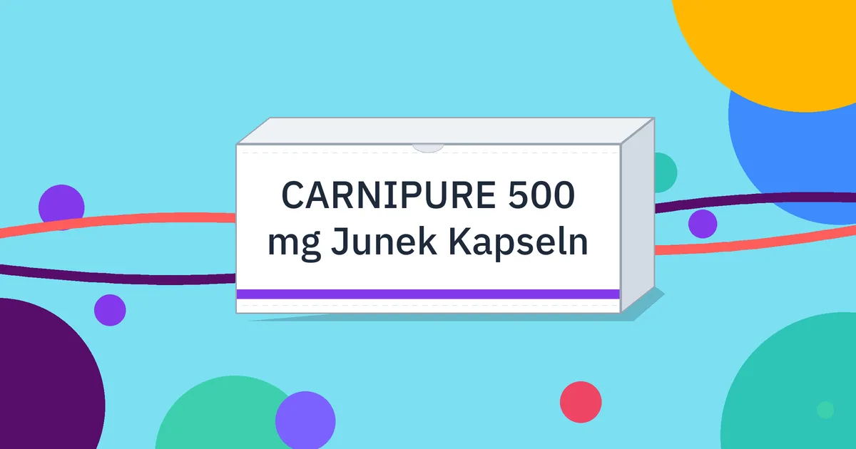 Symbolbild: Packung mit der Aufschrift CARNIPURE 500 mg Junek Kapseln (PZN 01105221) – Verfügbarkeit und Bezug in Apotheken in Frankfurt am Main