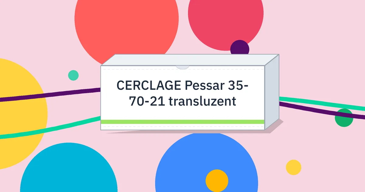 Symbolbild: Packung mit der Aufschrift CERCLAGE Pessar 35-70-21 transluzent (PZN 15226572) – Verfügbarkeit und Bezug in Apotheken in Frankfurt am Main