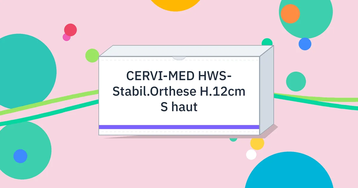 Symbolbild: Packung mit der Aufschrift CERVI-MED HWS-Stabil.Orthese H.12cm S haut (PZN 20304802) – Verfügbarkeit und Bezug in Apotheken in Frankfurt am Main