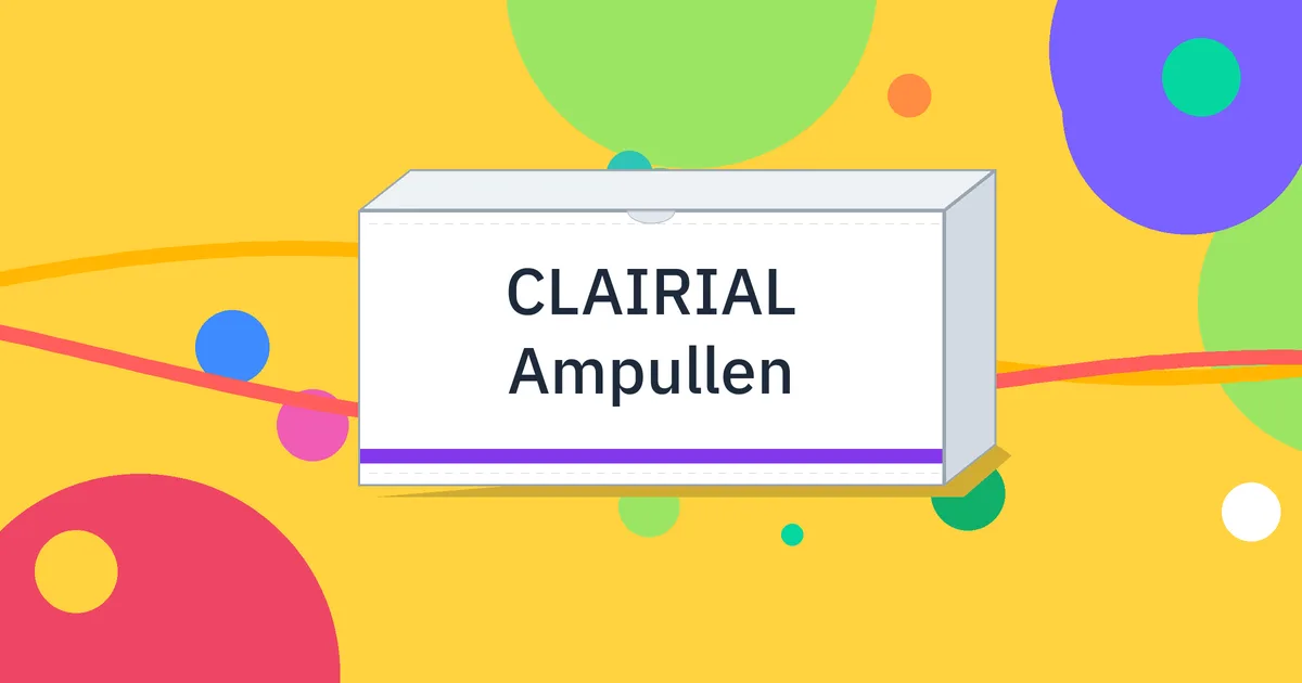 Symbolbild: Packung mit der Aufschrift CLAIRIAL Ampullen (PZN 20787367) – Verfügbarkeit und Bezug in Apotheken in Frankfurt am Main