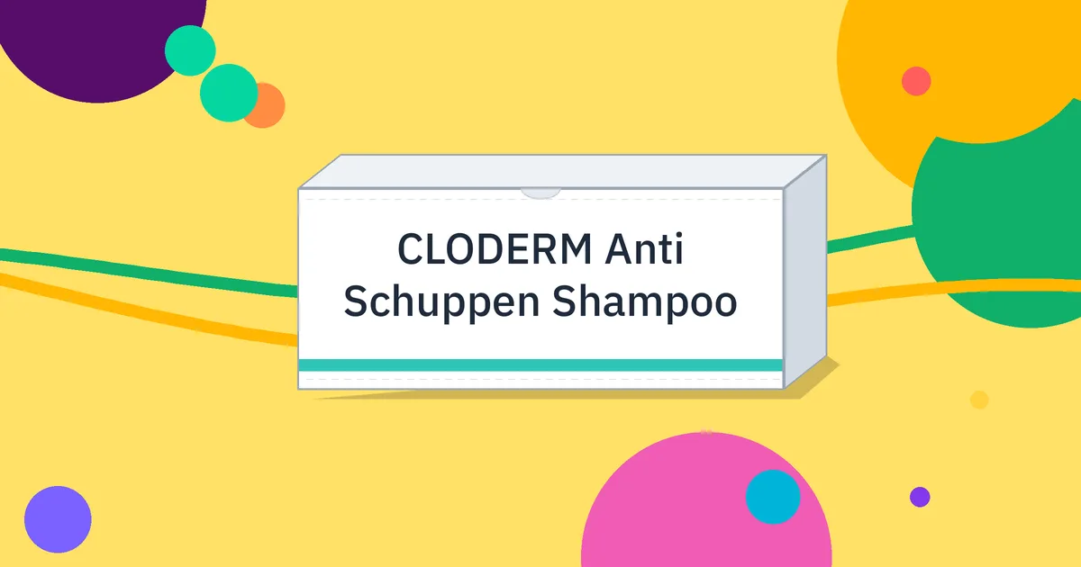 Symbolbild: Packung mit der Aufschrift CLODERM Anti Schuppen Shampoo (PZN 05917772) – Verfügbarkeit und Bezug in Apotheken in Frankfurt am Main
