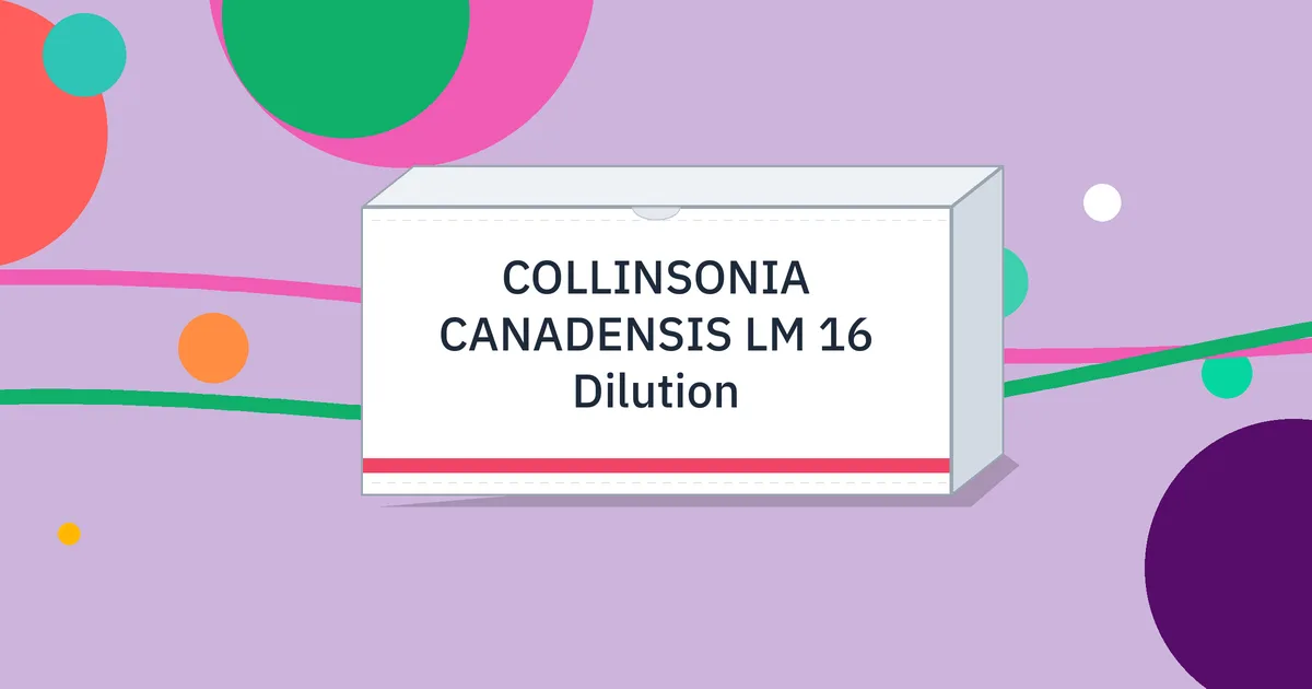 Symbolbild: Packung mit der Aufschrift COLLINSONIA CANADENSIS LM 16 Dilution (PZN 13447872) – Verfügbarkeit und Bezug in Apotheken in Frankfurt am Main