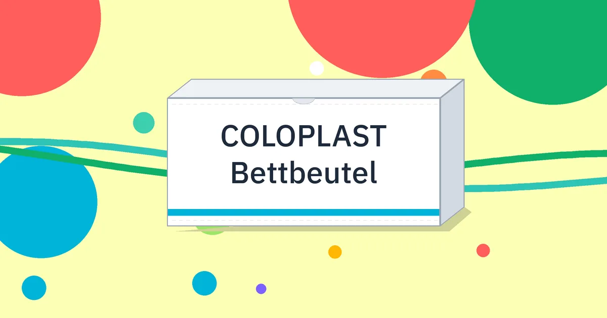 Symbolbild: Packung mit der Aufschrift COLOPLAST Bettbeutel (PZN 07791269) – Verfügbarkeit und Bezug in Apotheken in Frankfurt am Main