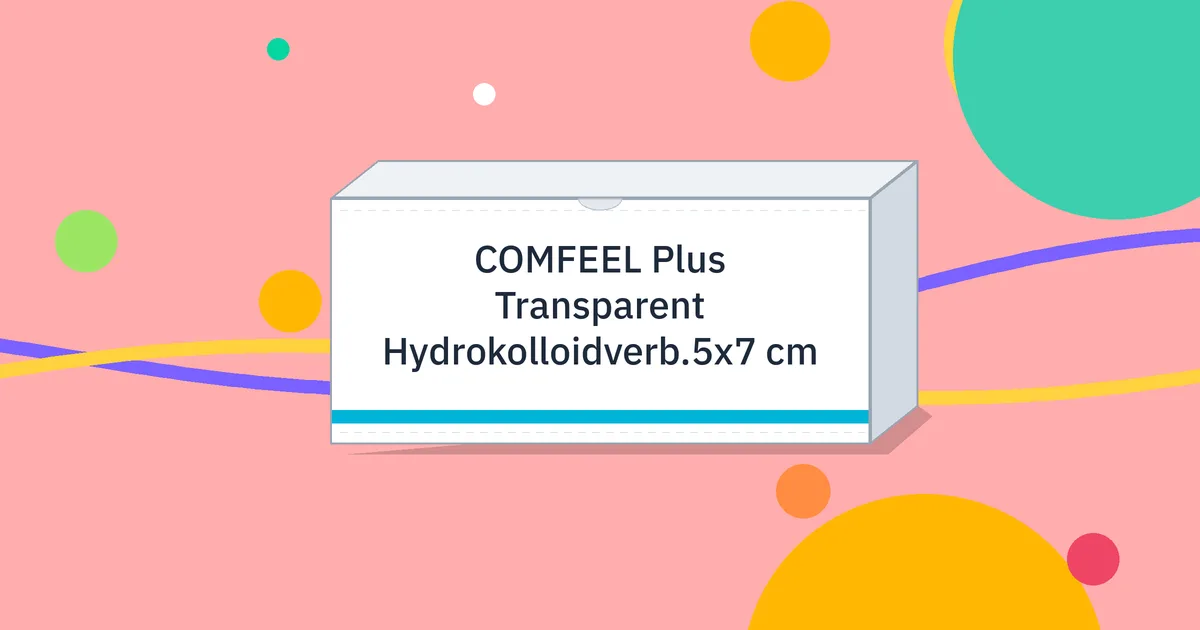 Symbolbild: Packung mit der Aufschrift COMFEEL Plus Transparent Hydrokolloidverb.5x7 cm (PZN 16359766) – Verfügbarkeit und Bezug in Apotheken in Frankfurt am Main