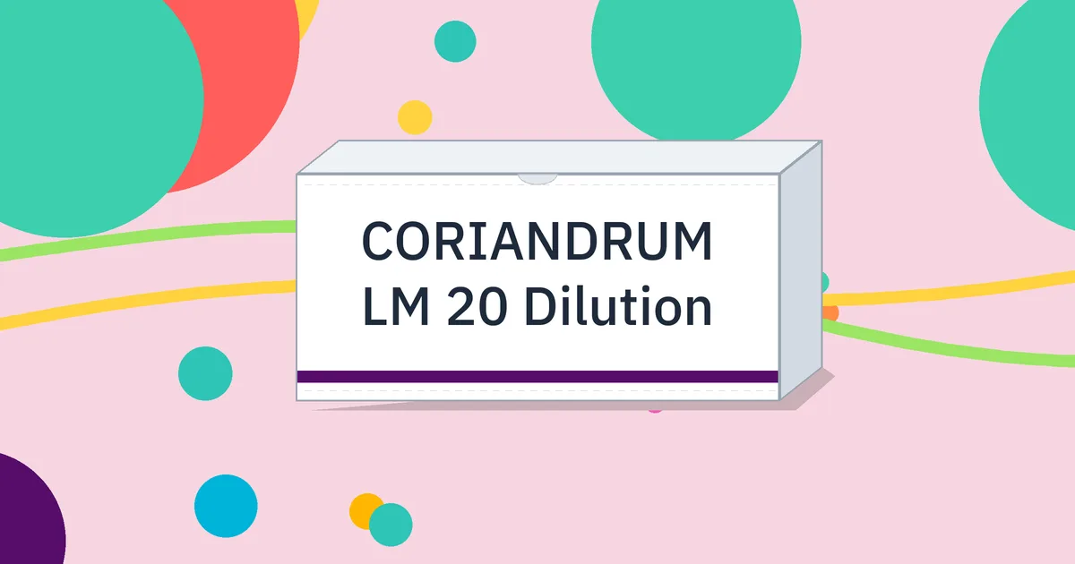 Symbolbild: Packung mit der Aufschrift CORIANDRUM LM 20 Dilution (PZN 12834561) – Verfügbarkeit und Bezug in Apotheken in Frankfurt am Main