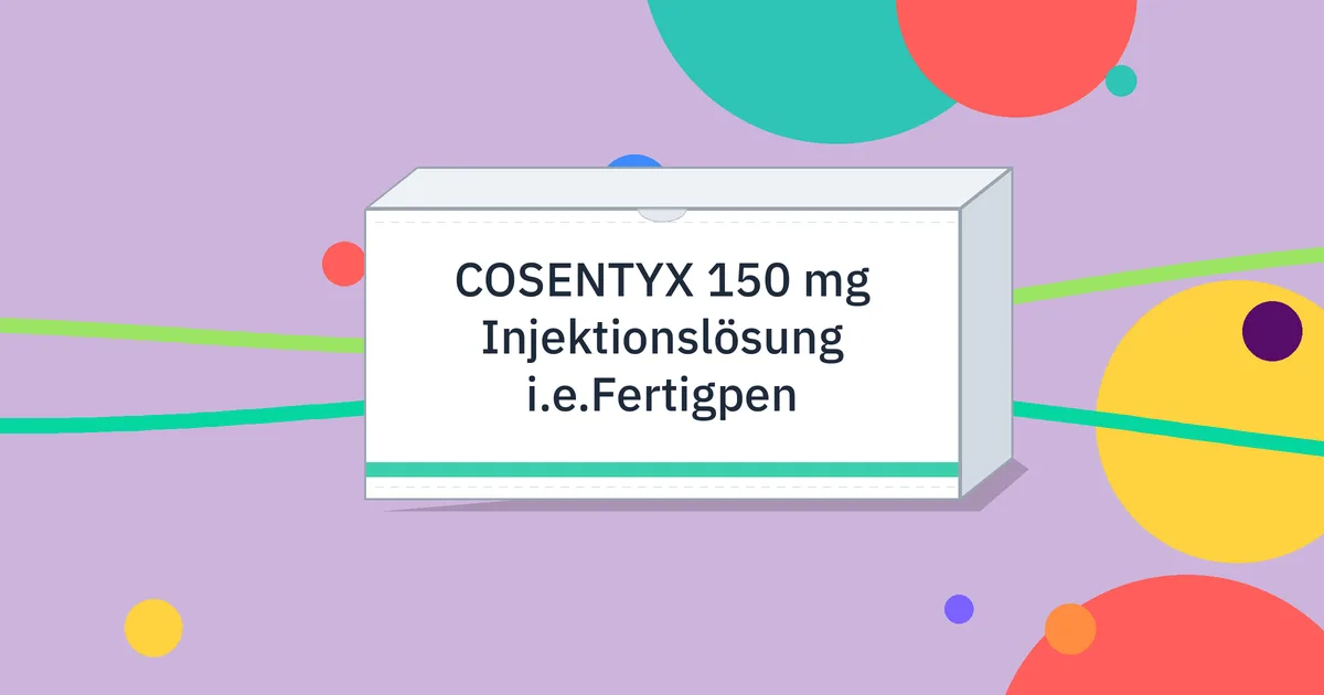 Symbolbild: Packung mit der Aufschrift COSENTYX 150 mg Injektionslösung i.e.Fertigpen (PZN 13167032) – Verfügbarkeit und Bezug in Apotheken in Frankfurt am Main
