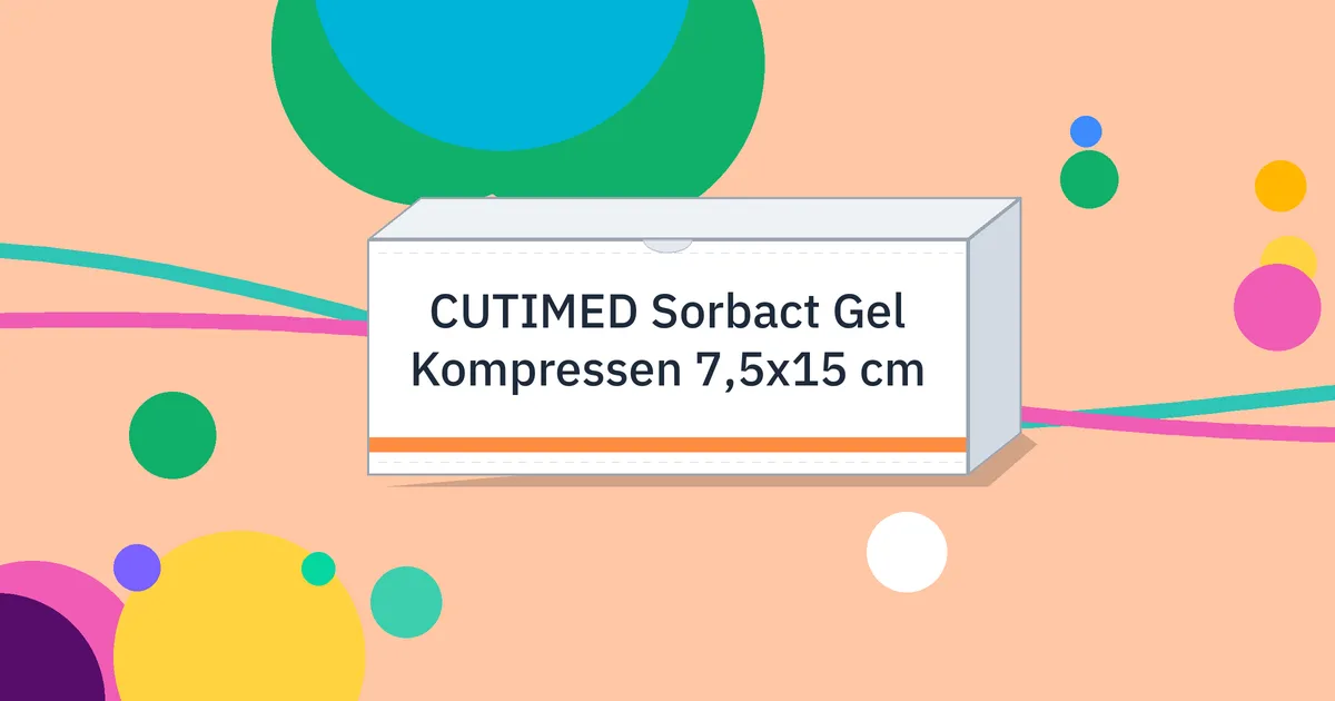 Symbolbild: Packung mit der Aufschrift CUTIMED Sorbact Gel Kompressen 7,5x15 cm (PZN 18188984) – Verfügbarkeit und Bezug in Apotheken in Frankfurt am Main