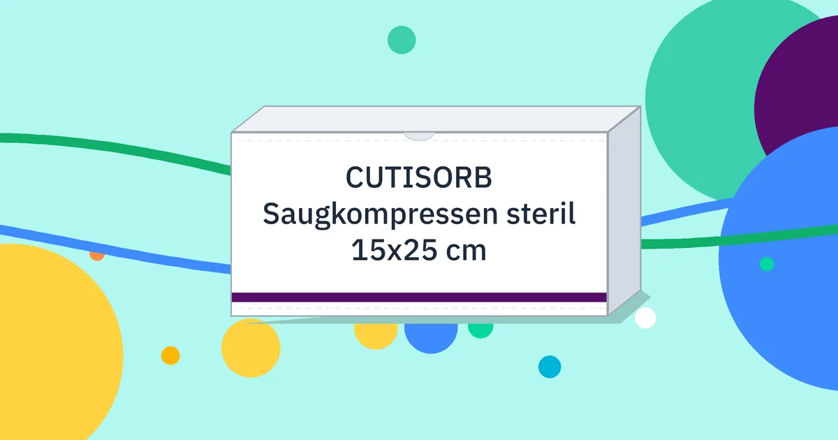 Symbolbild: Packung mit der Aufschrift CUTISORB Saugkompressen steril 15x25 cm (PZN 05490204) – Verfügbarkeit und Bezug in Apotheken in Frankfurt am Main