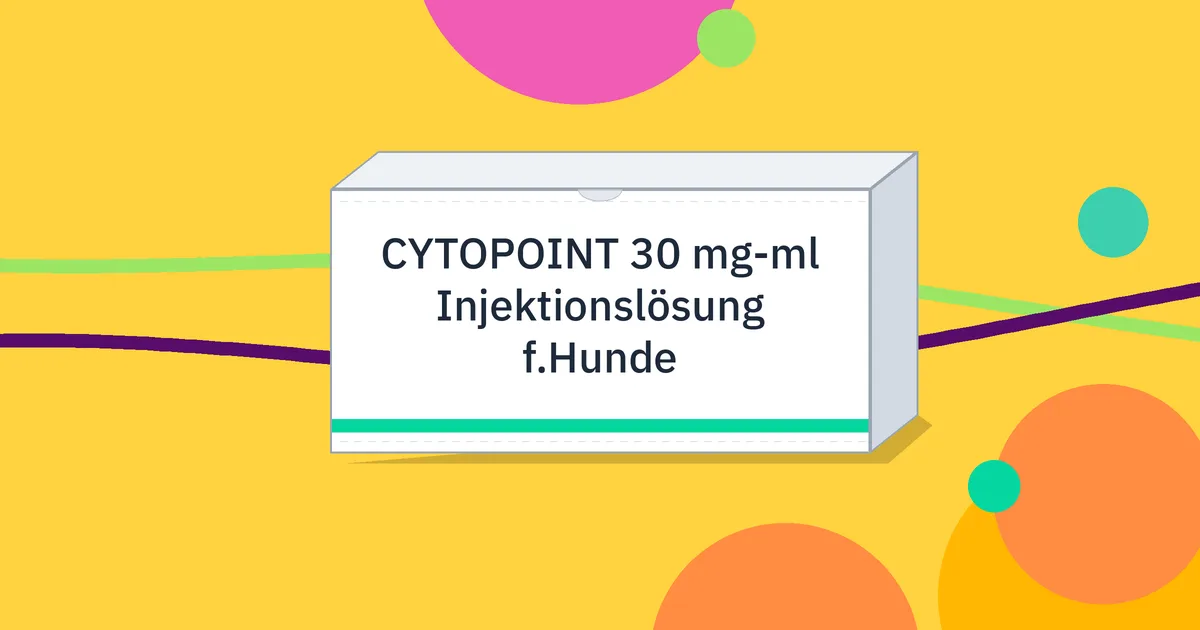 Symbolbild: Packung mit der Aufschrift CYTOPOINT 30 mg-ml Injektionslösung f.Hunde (PZN 16352764) – Verfügbarkeit und Bezug in Apotheken in Frankfurt am Main