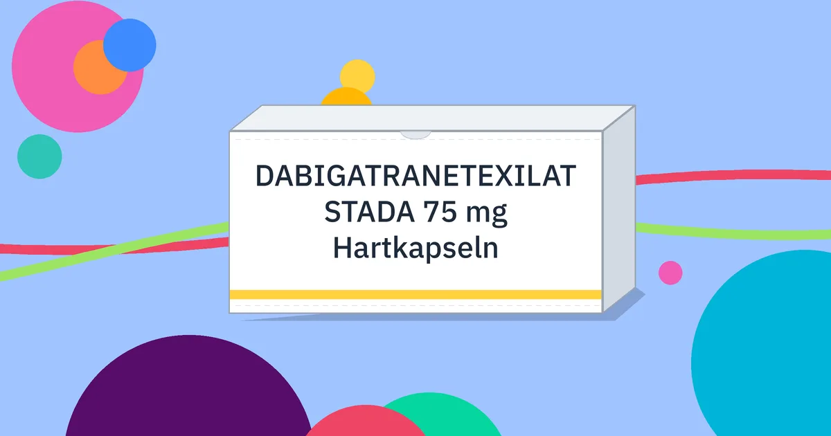 Symbolbild: Packung mit der Aufschrift DABIGATRANETEXILAT STADA 75 mg Hartkapseln (PZN 17397065) – Verfügbarkeit und Bezug in Apotheken in Frankfurt am Main