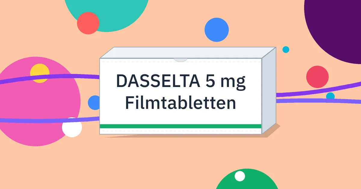 Symbolbild: Packung mit der Aufschrift DASSELTA 5 mg Filmtabletten (PZN 09692005) – Verfügbarkeit und Bezug in Apotheken in Frankfurt am Main