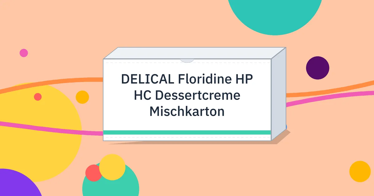 Symbolbild: Packung mit der Aufschrift DELICAL Floridine HP HC Dessertcreme Mischkarton (PZN 16611326) – Verfügbarkeit und Bezug in Apotheken in Frankfurt am Main