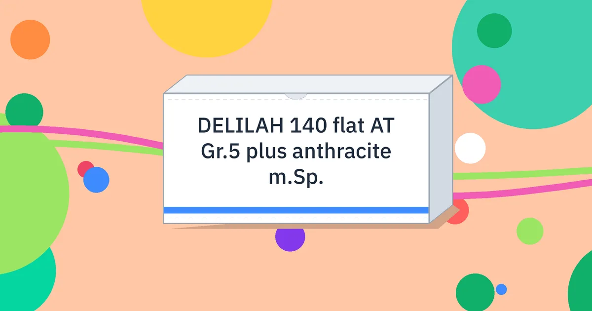 Symbolbild: Packung mit der Aufschrift DELILAH 140 flat AT Gr.5 plus anthracite m.Sp. (PZN 14248169) – Verfügbarkeit und Bezug in Apotheken in Frankfurt am Main