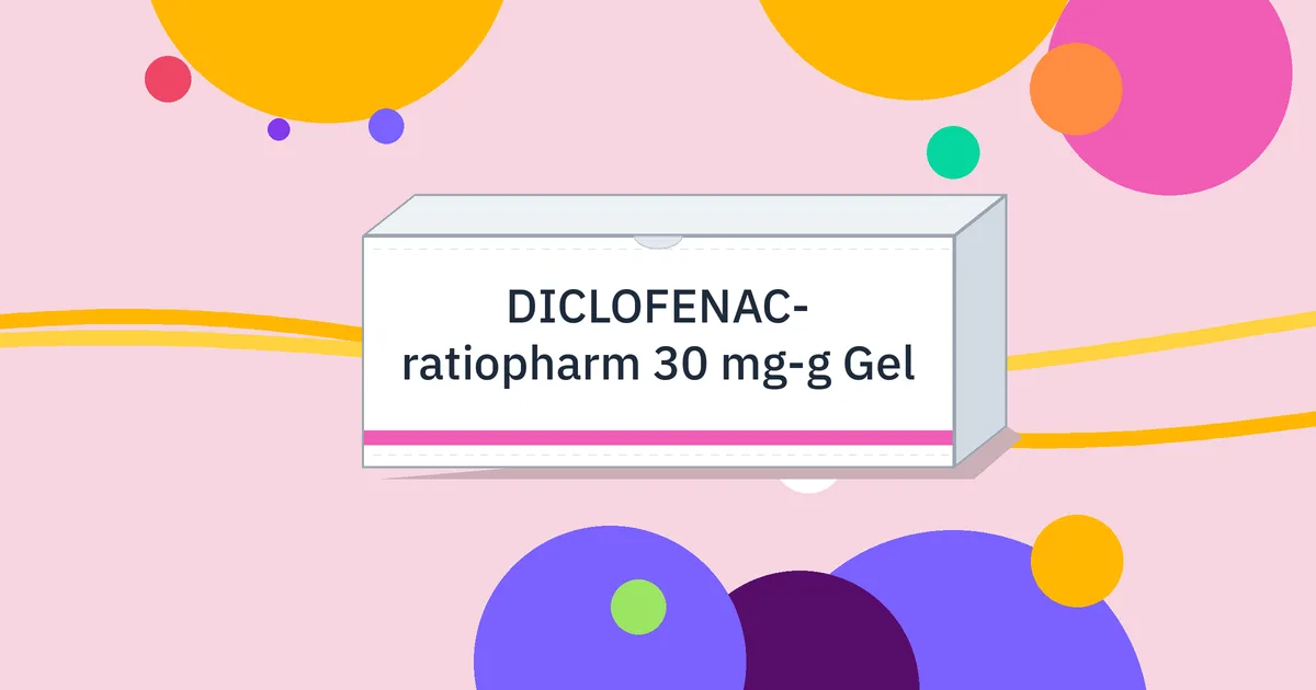 Symbolbild: Packung mit der Aufschrift DICLOFENAC-ratiopharm 30 mg-g Gel (PZN 14164805) – Verfügbarkeit und Bezug in Apotheken in Frankfurt am Main