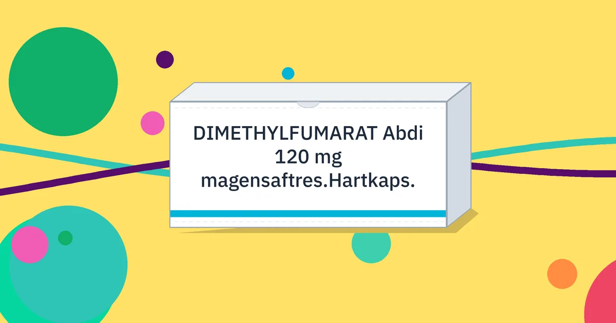 Symbolbild: Packung mit der Aufschrift DIMETHYLFUMARAT Abdi 120 mg magensaftres.Hartkaps. (PZN 19488369) – Verfügbarkeit und Bezug in Apotheken in Frankfurt am Main