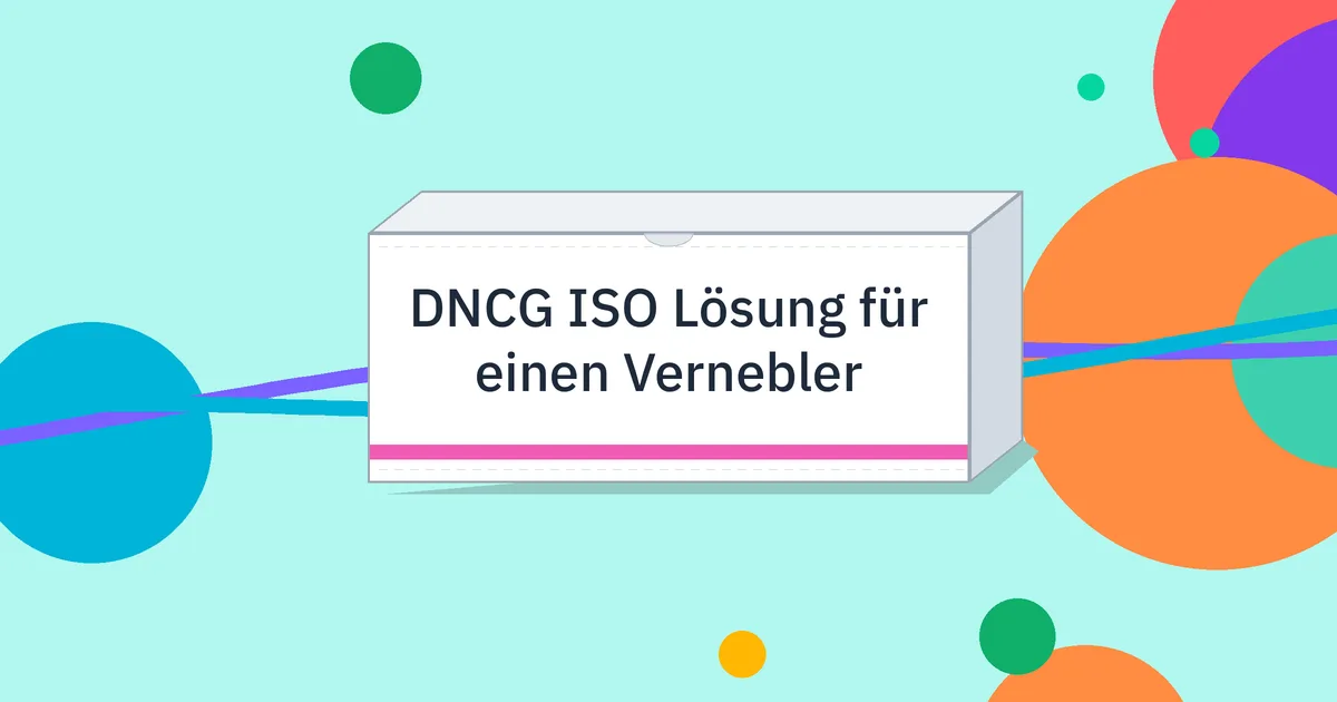 Symbolbild: Packung mit der Aufschrift DNCG ISO Lösung für einen Vernebler (PZN 00633863) – Verfügbarkeit und Bezug in Apotheken in Frankfurt am Main