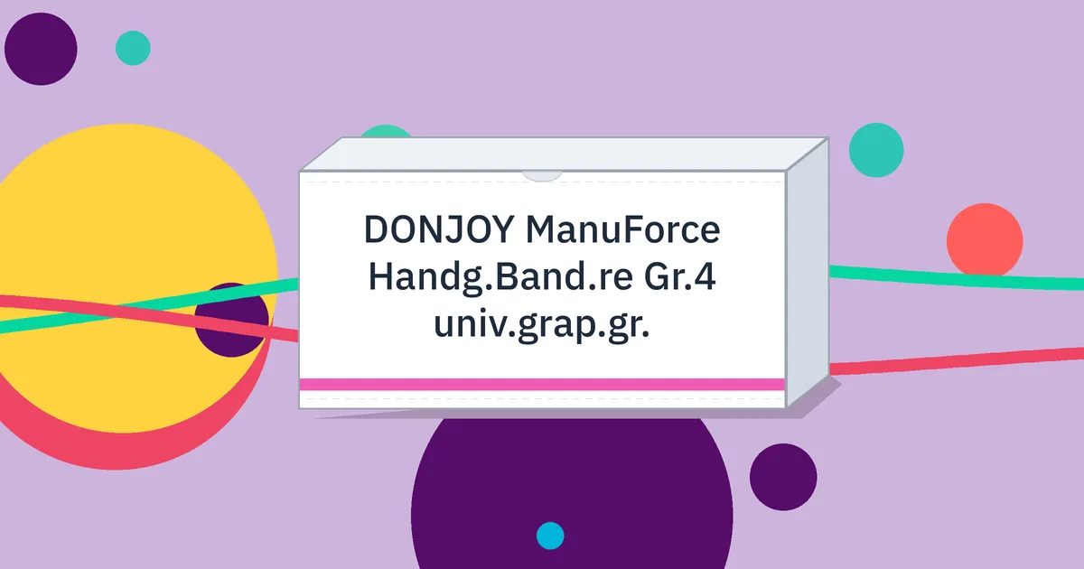 Symbolbild: Packung mit der Aufschrift DONJOY ManuForce Handg.Band.re Gr.4 univ.grap.gr. (PZN 18668402) – Verfügbarkeit und Bezug in Apotheken in Frankfurt am Main
