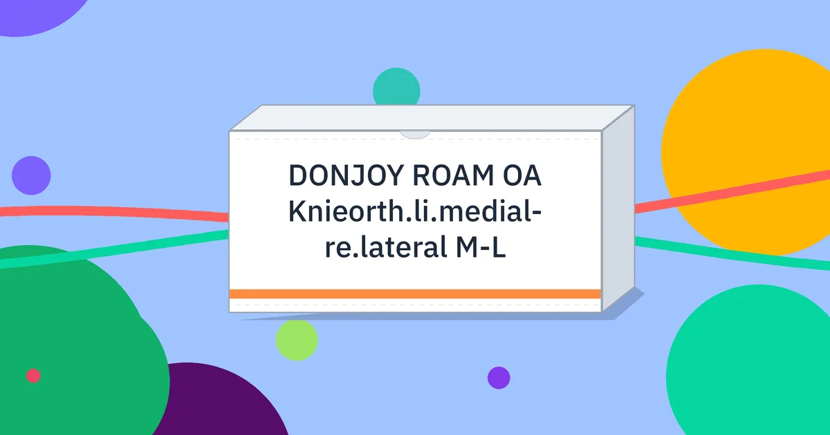 Symbolbild: Packung mit der Aufschrift DONJOY ROAM OA Knieorth.li.medial-re.lateral M-L (PZN 19378304) – Verfügbarkeit und Bezug in Apotheken in Frankfurt am Main