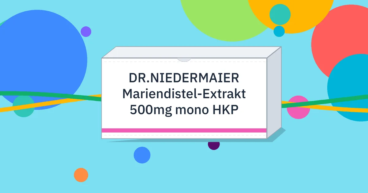 Symbolbild: Packung mit der Aufschrift DR.NIEDERMAIER Mariendistel-Extrakt 500mg mono HKP (PZN 19645136) – Verfügbarkeit und Bezug in Apotheken in Frankfurt am Main