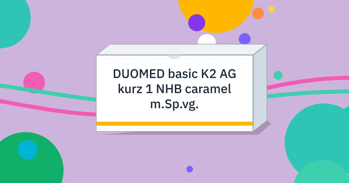 Symbolbild: Packung mit der Aufschrift DUOMED basic K2 AG kurz 1 NHB caramel m.Sp.vg. (PZN 20908061) – Verfügbarkeit und Bezug in Apotheken in Frankfurt am Main
