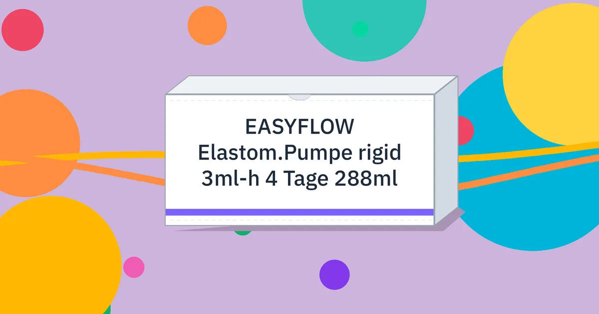 Symbolbild: Packung mit der Aufschrift EASYFLOW Elastom.Pumpe rigid 3ml-h 4 Tage 288ml (PZN 19262458) – Verfügbarkeit und Bezug in Apotheken in Frankfurt am Main