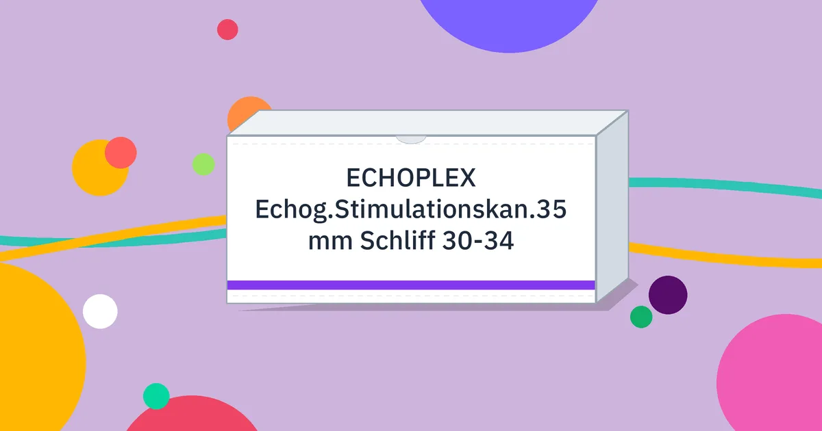 Symbolbild: Packung mit der Aufschrift ECHOPLEX Echog.Stimulationskan.35 mm Schliff 30-34 (PZN 09446163) – Verfügbarkeit und Bezug in Apotheken in Frankfurt am Main
