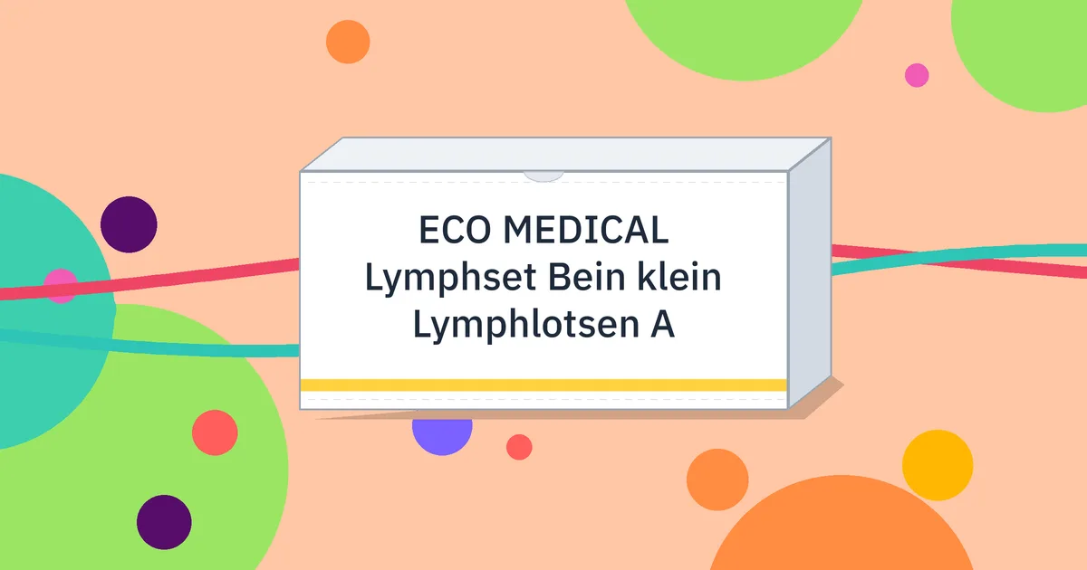 Symbolbild: Packung mit der Aufschrift ECO MEDICAL Lymphset Bein klein Lymphlotsen A (PZN 18207776) – Verfügbarkeit und Bezug in Apotheken in Frankfurt am Main