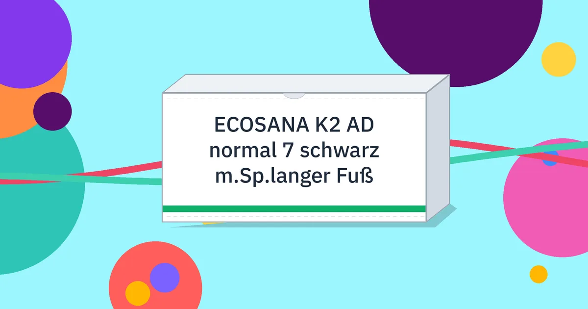 Symbolbild: Packung mit der Aufschrift ECOSANA K2 AD normal 7 schwarz m.Sp.langer Fuß (PZN 10956053) – Verfügbarkeit und Bezug in Apotheken in Frankfurt am Main