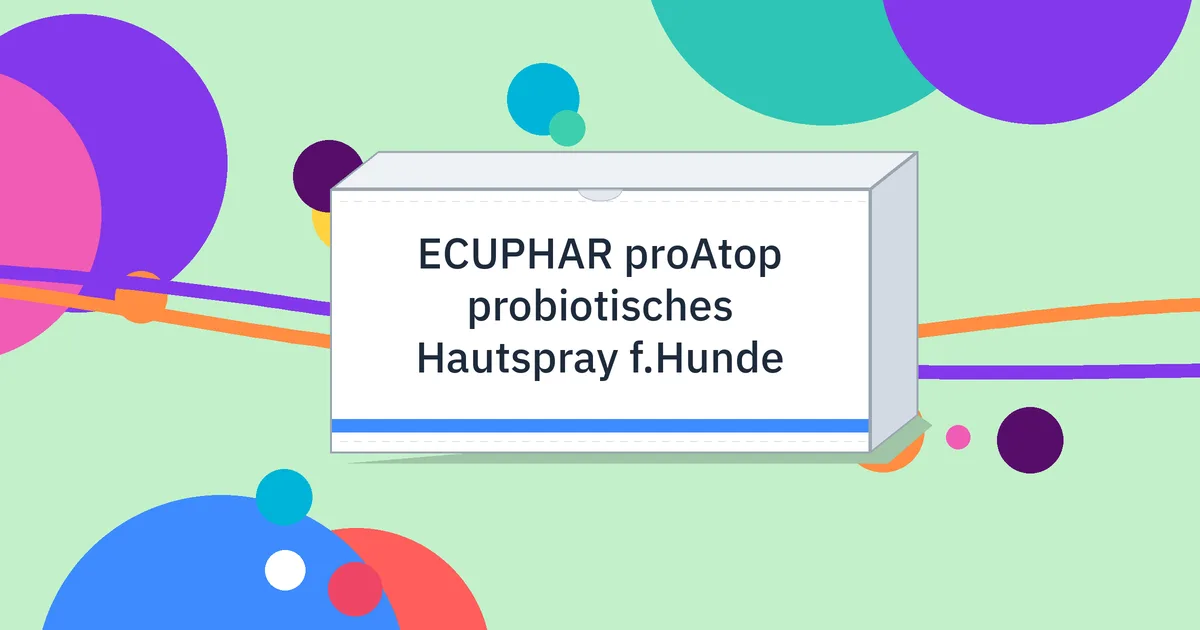 Symbolbild: Packung mit der Aufschrift ECUPHAR proAtop probiotisches Hautspray f.Hunde (PZN 20691911) – Verfügbarkeit und Bezug in Apotheken in Frankfurt am Main