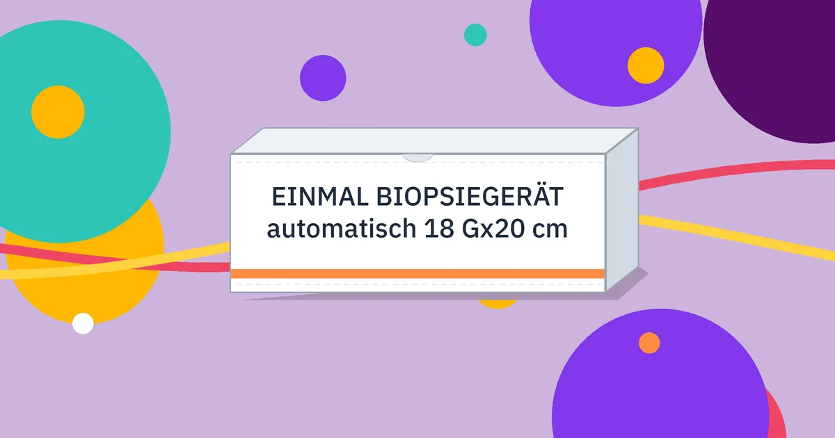 Symbolbild: Packung mit der Aufschrift EINMAL BIOPSIEGERÄT automatisch 18 Gx20 cm (PZN 11105104) – Verfügbarkeit und Bezug in Apotheken in Frankfurt am Main