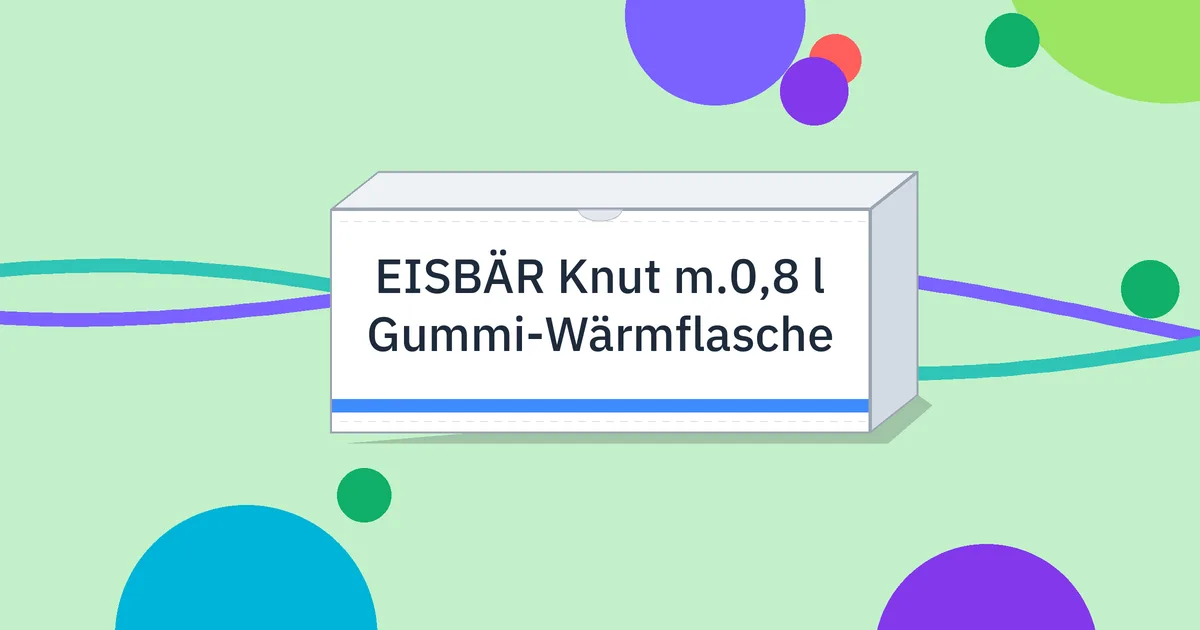 Symbolbild: Packung mit der Aufschrift EISBÄR Knut m.0,8 l Gummi-Wärmflasche (PZN 17537684) – Verfügbarkeit und Bezug in Apotheken in Frankfurt am Main
