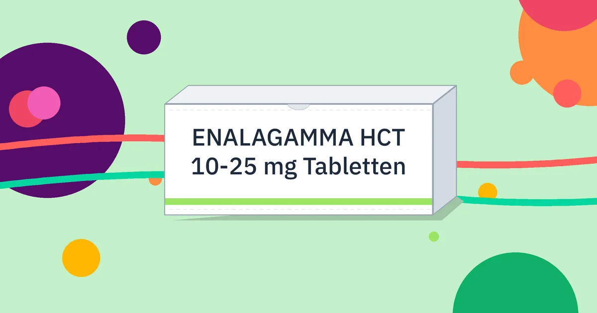 Symbolbild: Packung mit der Aufschrift ENALAGAMMA HCT 10-25 mg Tabletten (PZN 03195352) – Verfügbarkeit und Bezug in Apotheken in Frankfurt am Main