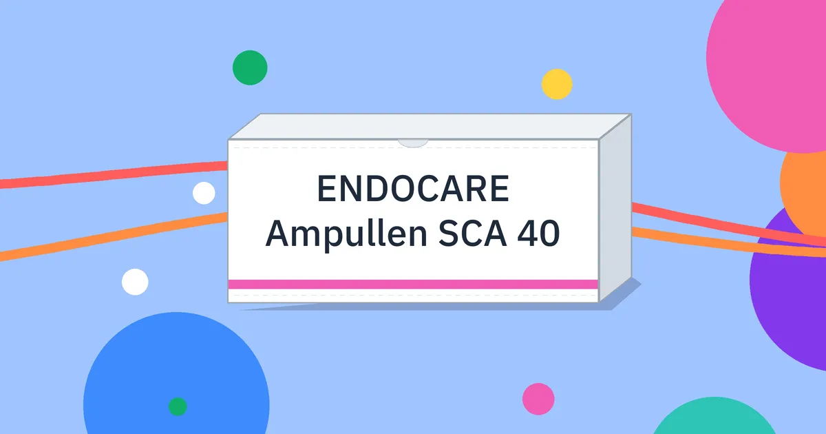 Symbolbild: Packung mit der Aufschrift ENDOCARE Ampullen SCA 40 (PZN 10529026) – Verfügbarkeit und Bezug in Apotheken in Frankfurt am Main