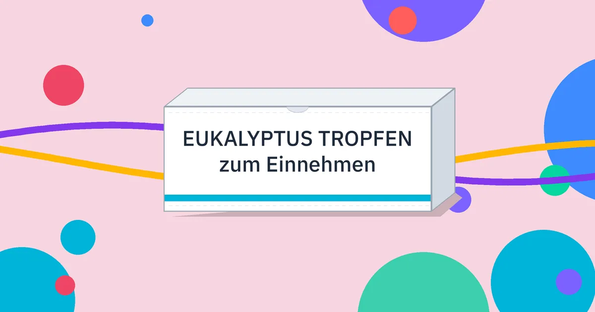 Symbolbild: Packung mit der Aufschrift EUKALYPTUS TROPFEN zum Einnehmen (PZN 11366566) – Verfügbarkeit und Bezug in Apotheken in Frankfurt am Main