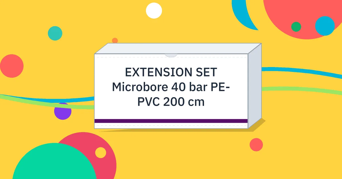 Symbolbild: Packung mit der Aufschrift EXTENSION SET Microbore 40 bar PE-PVC 200 cm (PZN 18837201) – Verfügbarkeit und Bezug in Apotheken in Frankfurt am Main