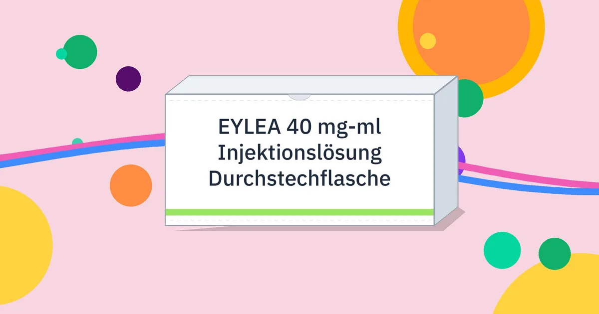 Symbolbild: Packung mit der Aufschrift EYLEA 40 mg-ml Injektionslösung Durchstechflasche (PZN 09299319) – Verfügbarkeit und Bezug in Apotheken in Frankfurt am Main